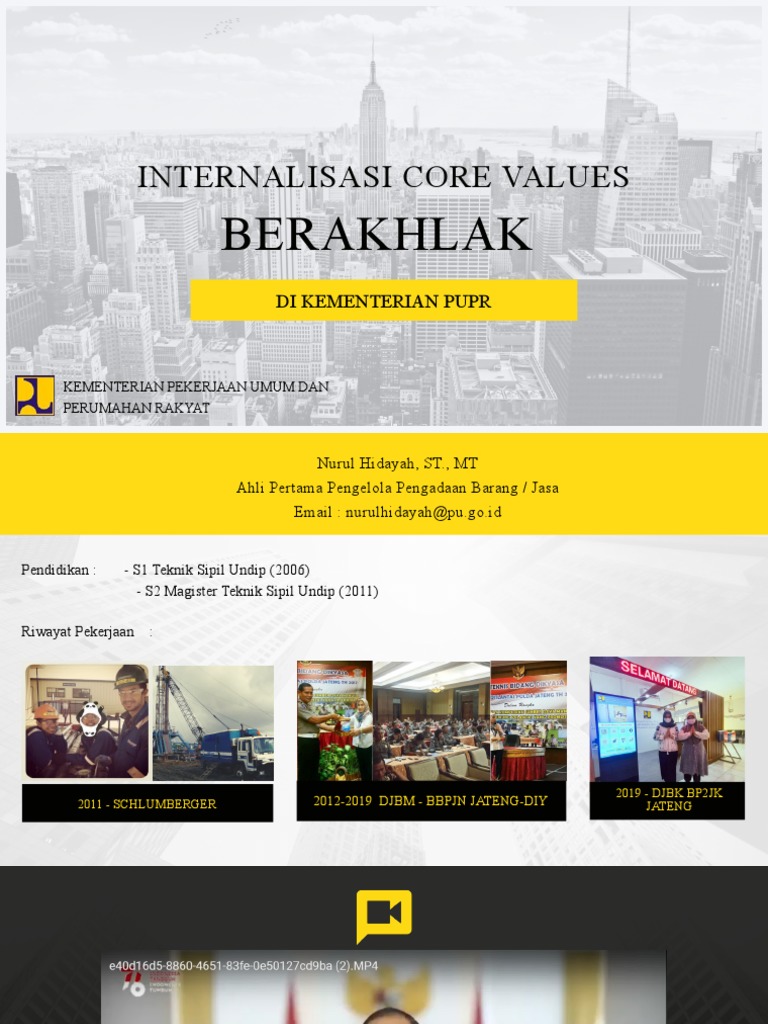 Materi Internalisasi Core Values Berakhlak Di Kementerian Pupr | PDF