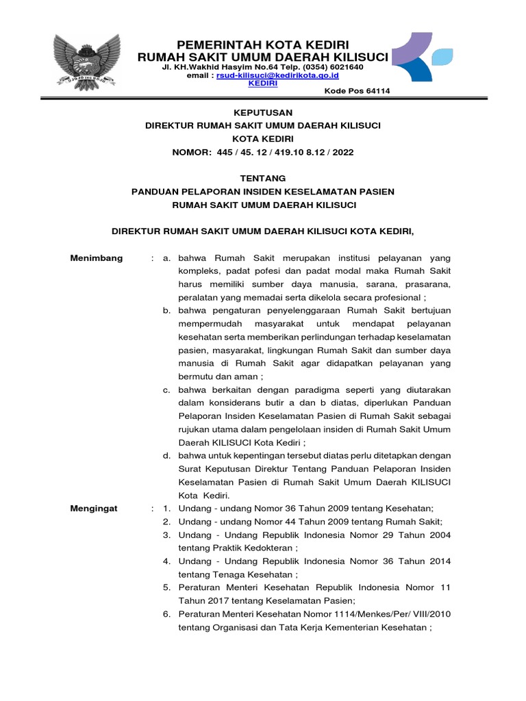 PANDUAN PELAPORAN INSIDEN KESELAMATAN PASIEN Edit2 | PDF | Kesehatan Holistik