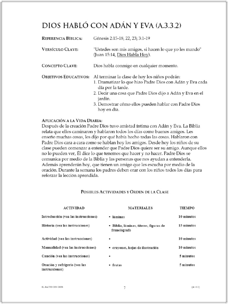 DIOS HABLÓ CON ADÁN Y EVA (A.3.3.2) - PDF | PDF