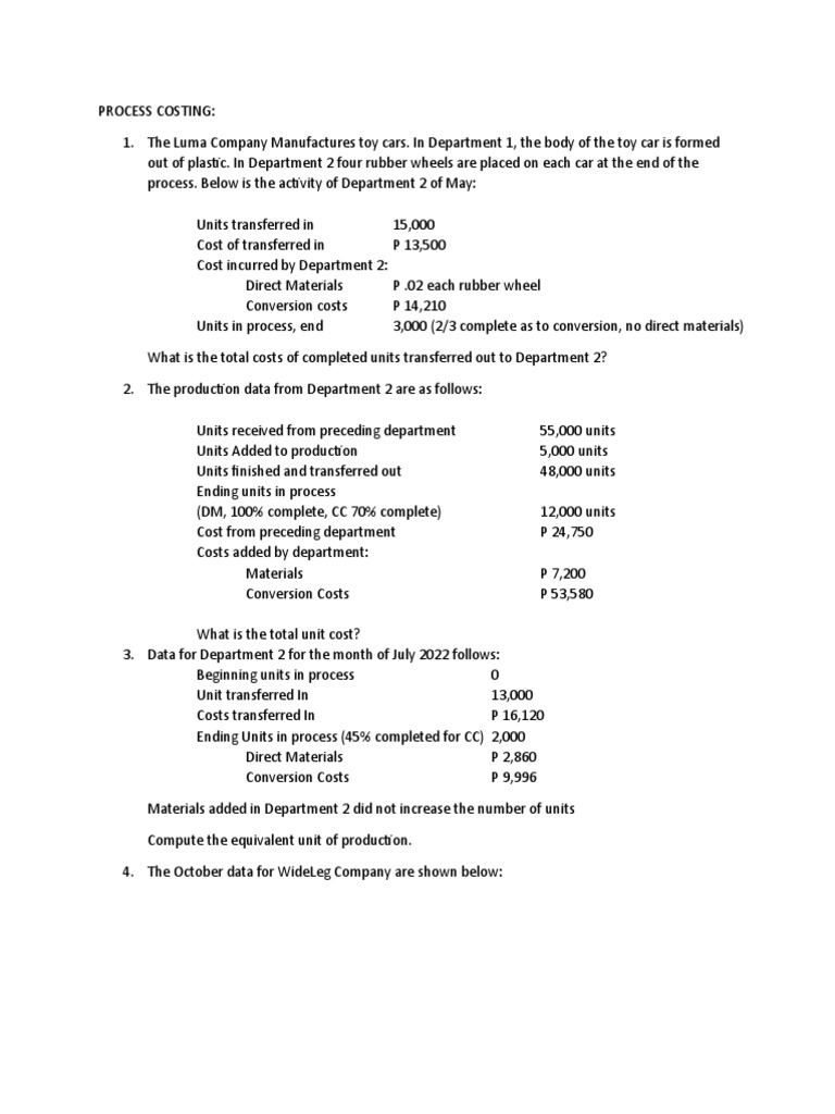 Process Costing | PDF | Inventory | Management Accounting