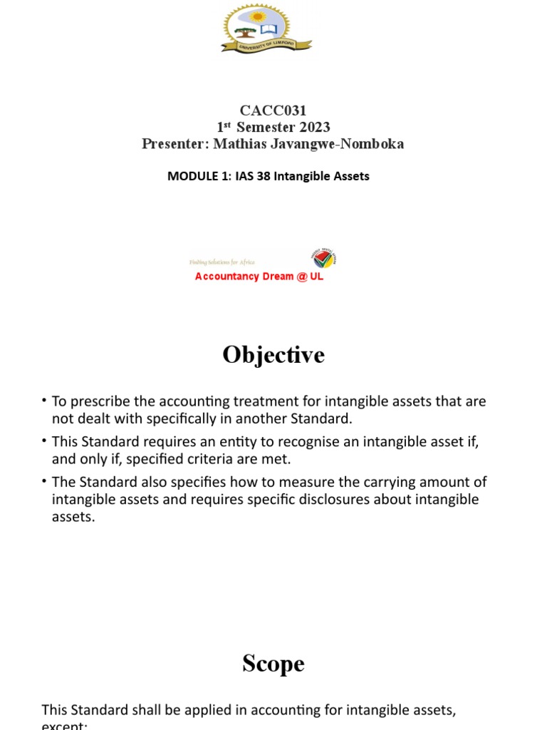 Module 7 - IAS 38 Intangible Assets Presentation 1st Class | PDF ...