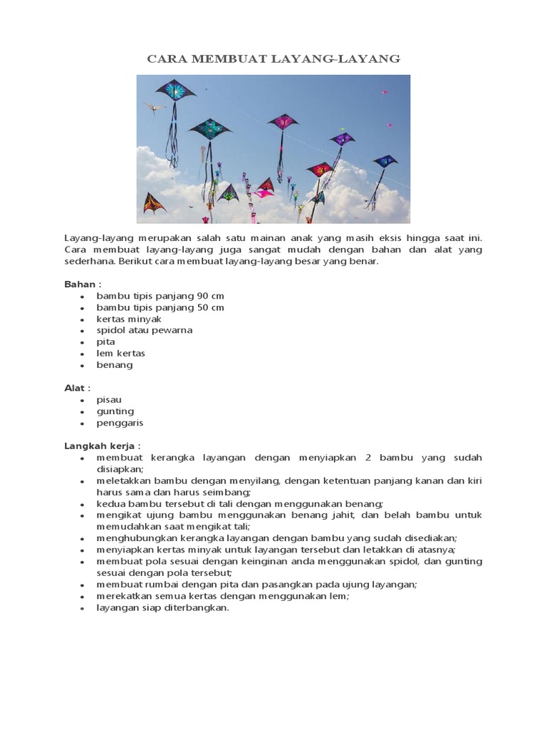 Panduan Membuat Layang-Layang Besar | PDF