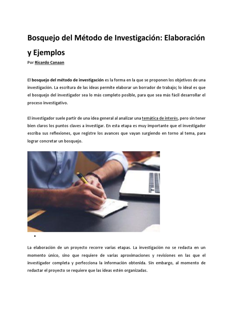 Bosquejo del Método de Investigación | PDF