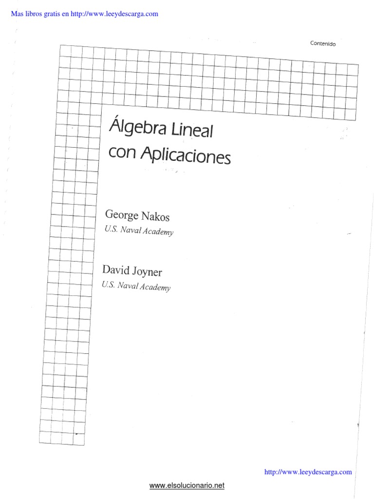 9168-Algebra Lineal Con Aplicaciones - George Nakos, David | PDF ...