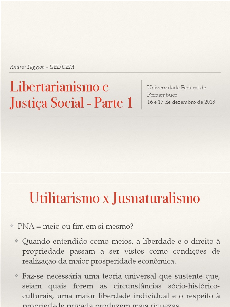 Libertarianismo e Justiça Social - Andrea Faggion | PDF | Liberdade ...