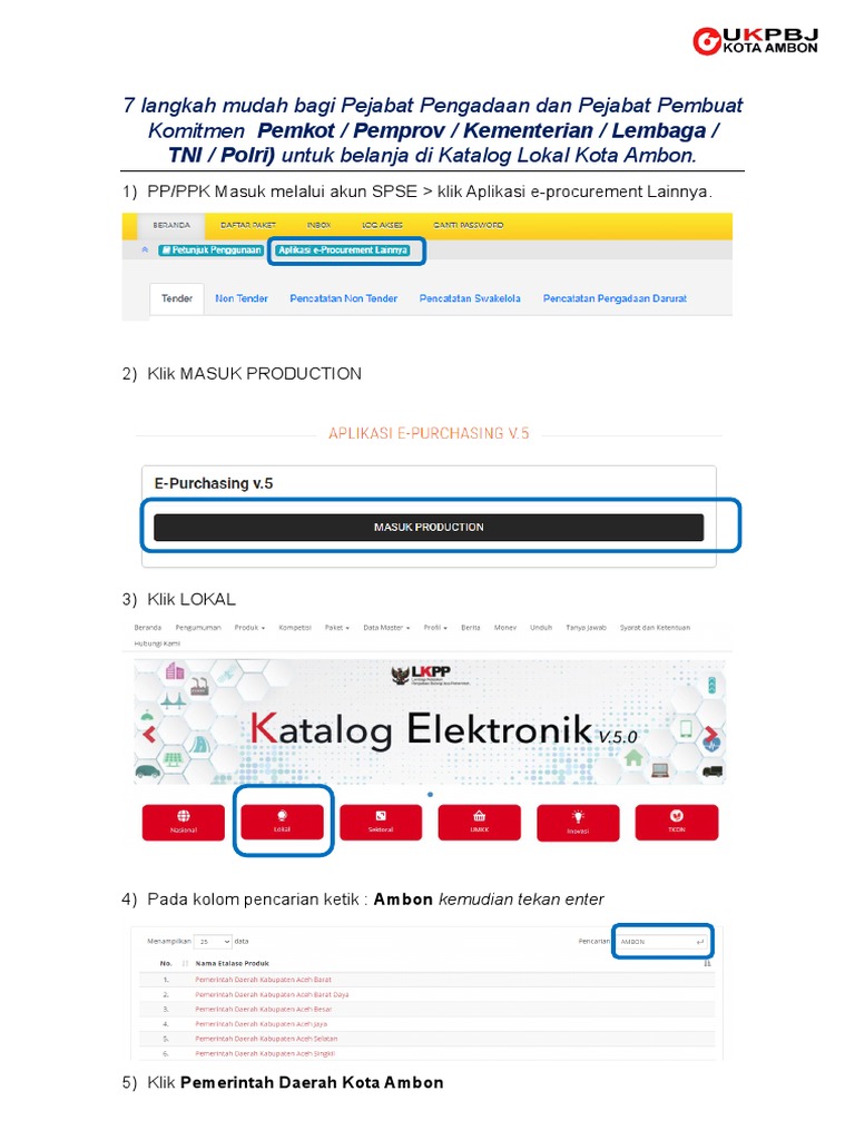 7 Langkah PPK - PP Belanja Di Katalog Lokal | PDF