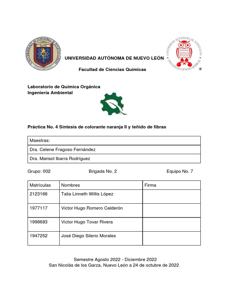 Reporte Práctica4 Equipo7 Brigada2 LQO IAm | PDF | Sal (química) | Compuestos químicos