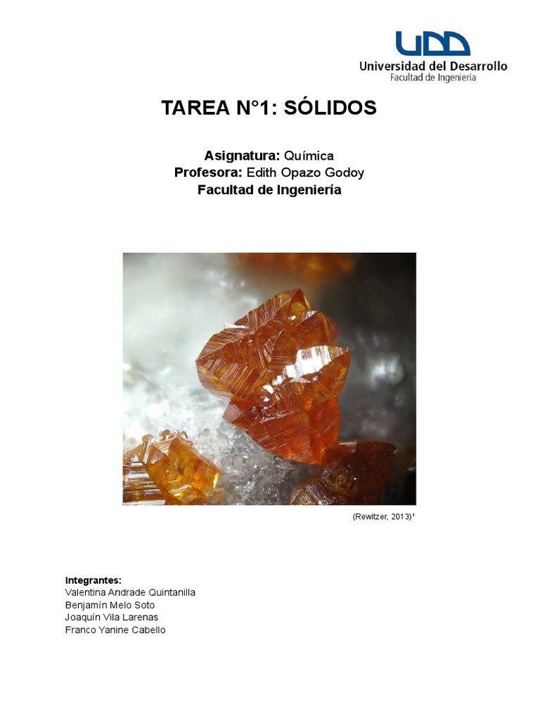 Química Sólidos | PDF | Minerales | Materiales