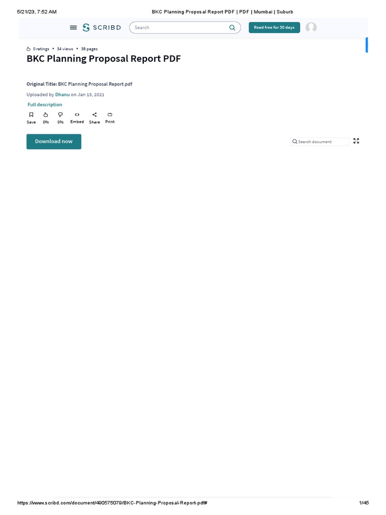 BKC Planning Proposal Report PDF - PDF - Mumbai - Suburb | PDF | Scribd | Mumbai
