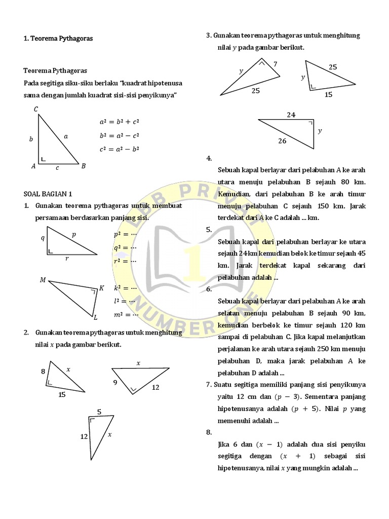 Modul Dan Latihan Soal Teorema Pythagora | PDF