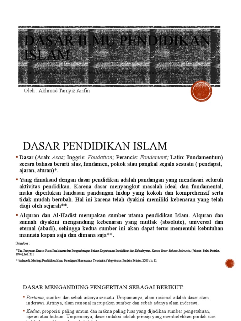 Dasar-Dasar - Ilmu - Pend. - Islam | PDF