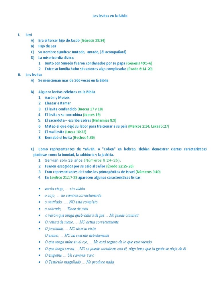 017 Los Levitas en La Biblia | PDF | Libro de números | Sacerdote