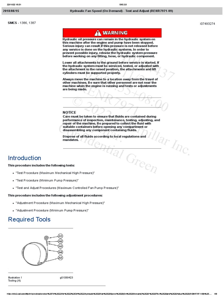 Hydraulic Fan Speed Test Procedures | PDF | Pump | Pressure