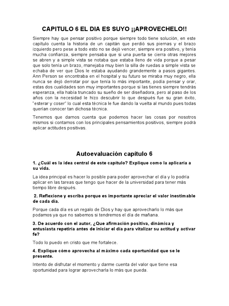 Capitulo 6 El Dia Es Suyo | PDF