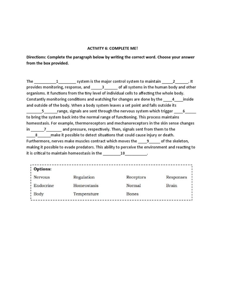 Activity 6 Complete Me! | PDF | Self-Improvement