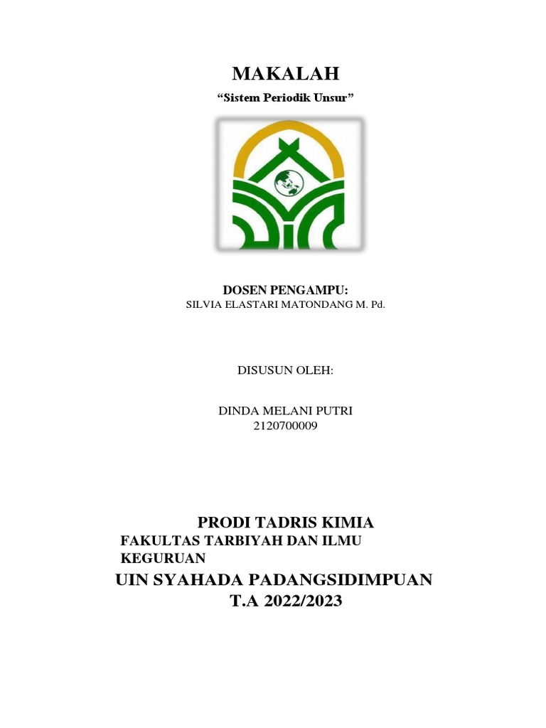 Sistem Periodik Unsur dan Garam Tabel | PDF