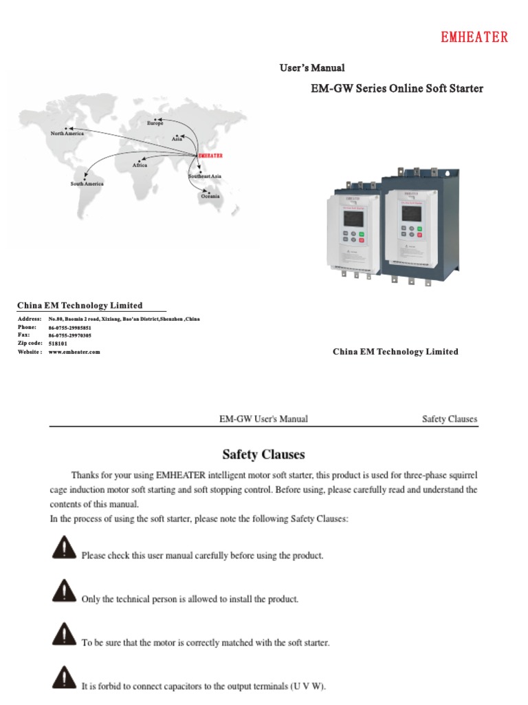 Soft Starter EM GW User Manual | PDF | Electric Motor | Power Supply
