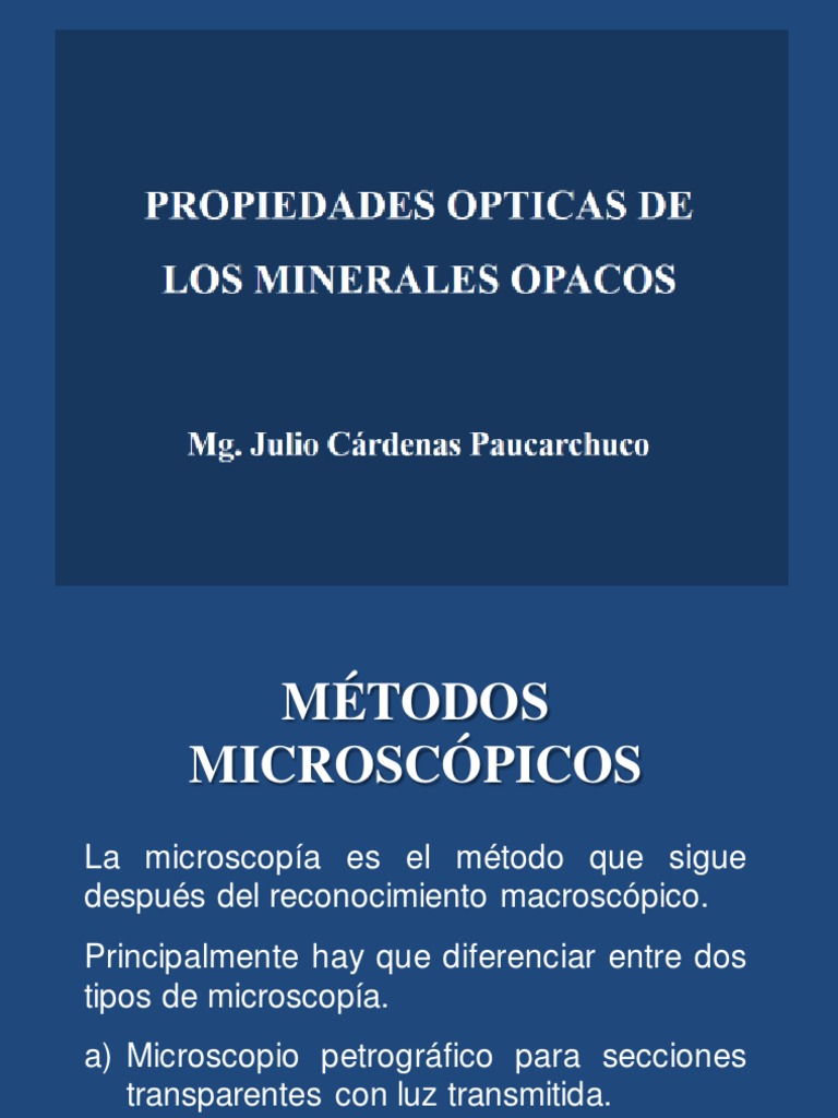 Propiedades de Enargita en Microscopía | PDF | Ligero | Polarización ...