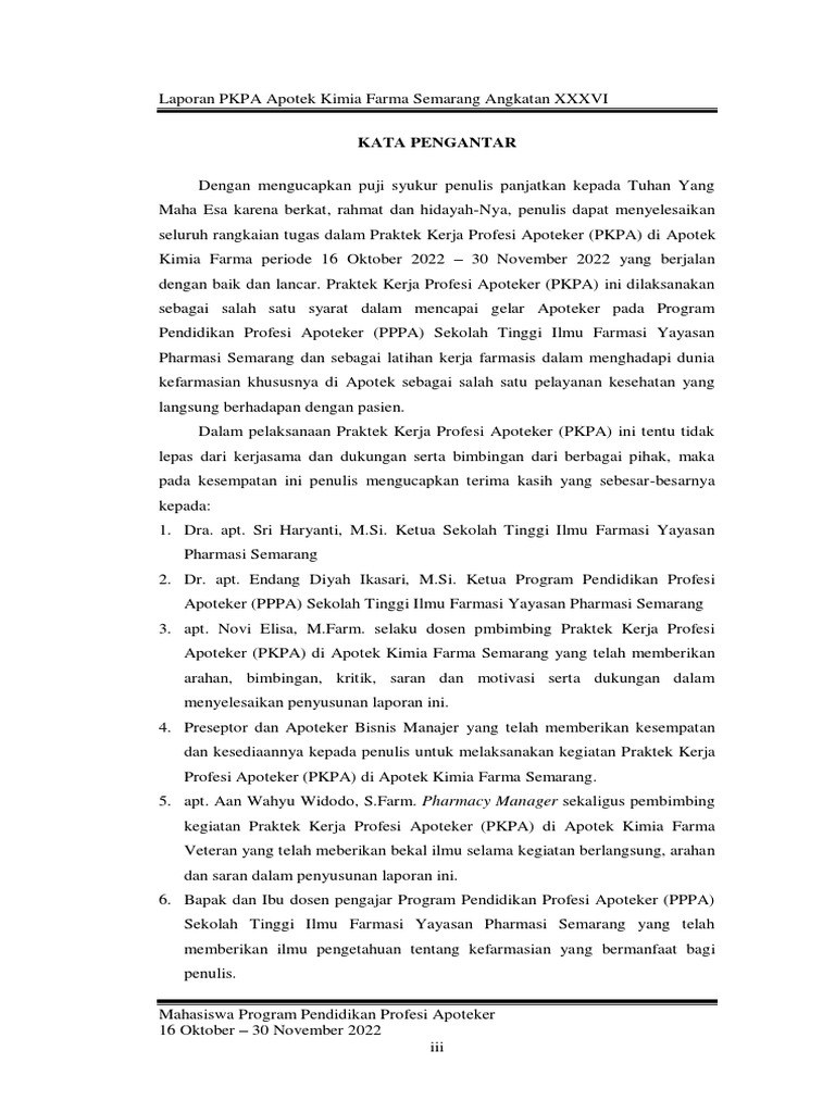 Laporan Pkpa Kimia Farma Veteran 3 6 Pdf