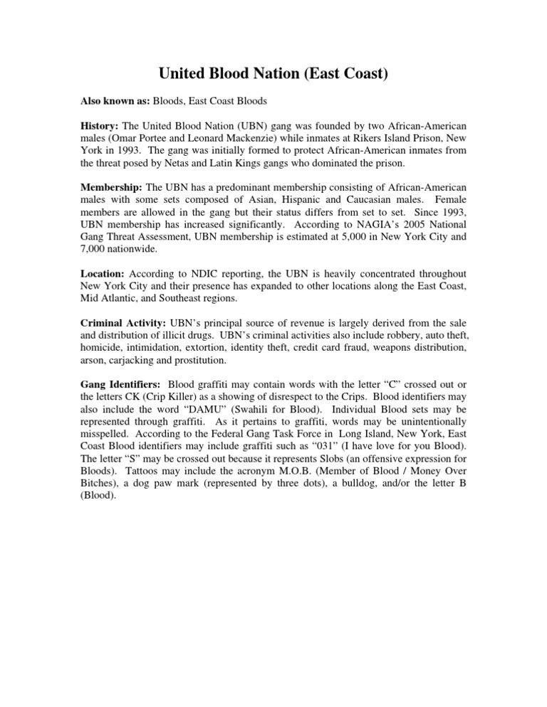 United Blood Nation | PDF