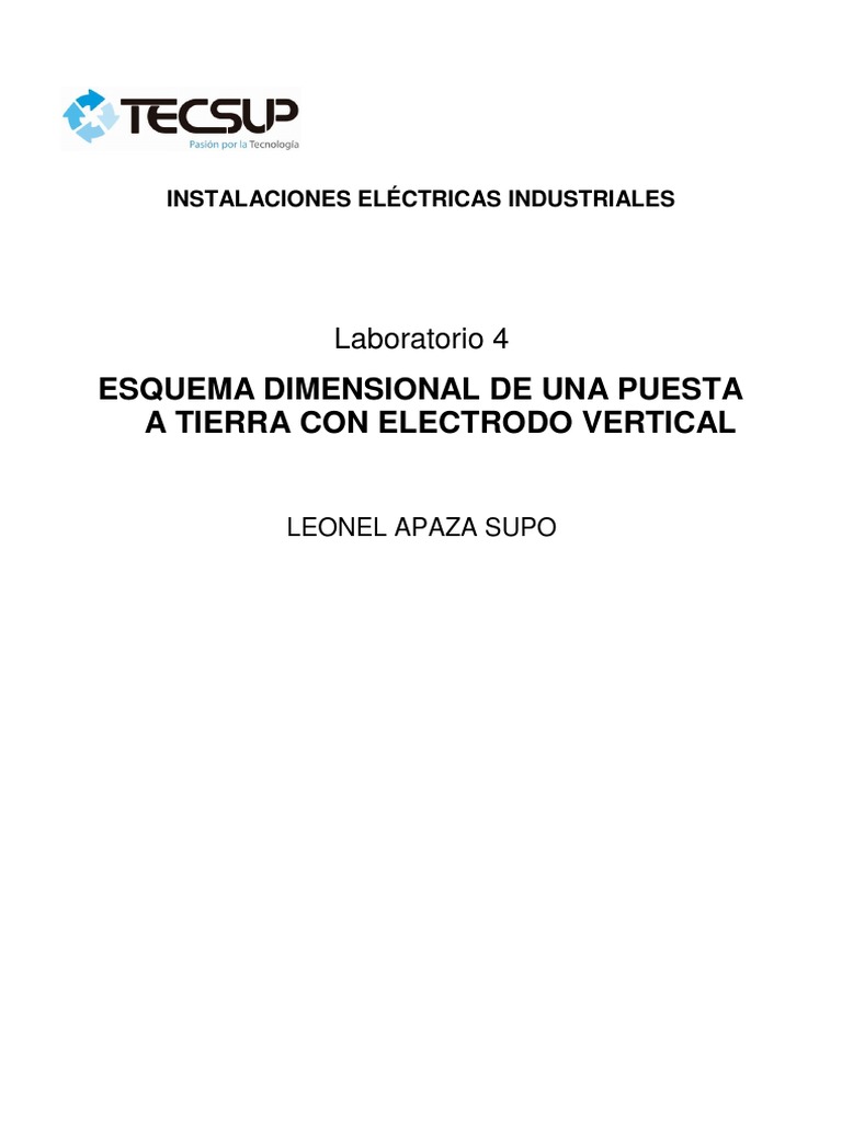 Lab 4 - Esquema Dimensional de Puesta A Tierra Con Electrodo Vertical - v1 | PDF | Ingenieria ...