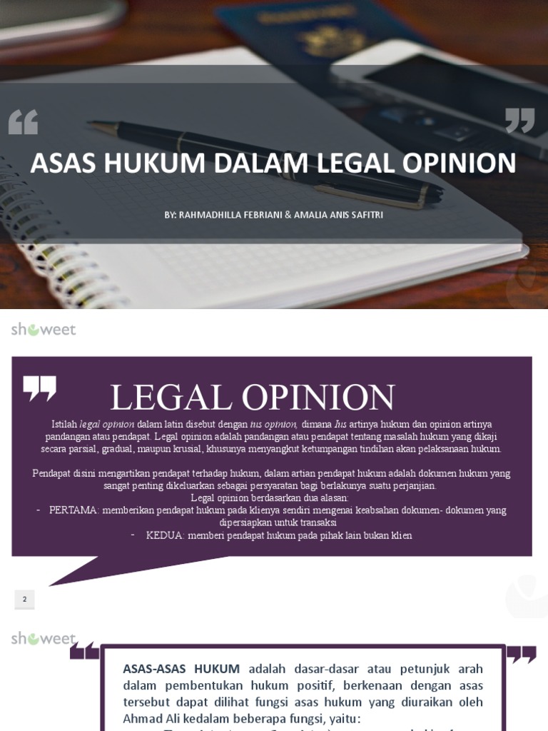 Asas Hukum dalam Legal Opinion | PDF | Hukum