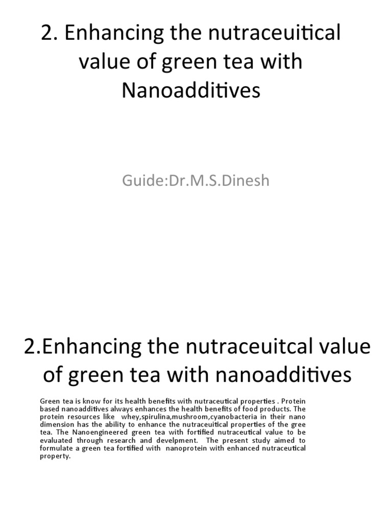 MSD, Green Tea Capstone Project | PDF