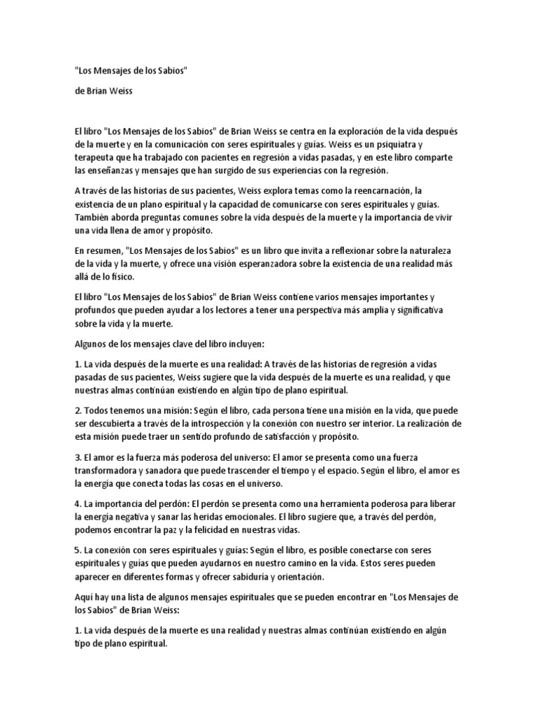 Los Mensajes de Los Sabios | PDF | Amor | Felicidad