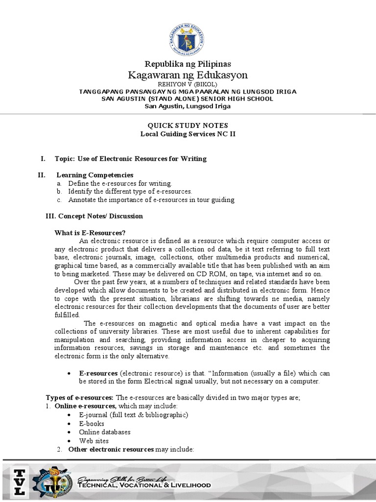 E-Resources & Technical Writing Guide | PDF | Credit Card | Information