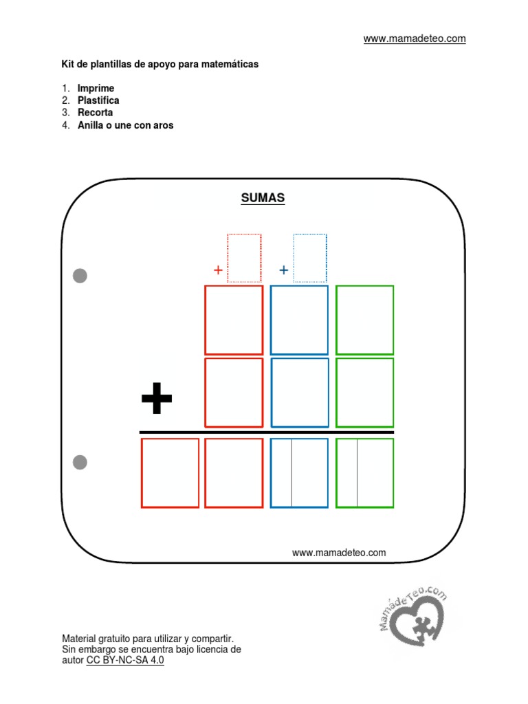 Plantillas Suma y Resta | PDF