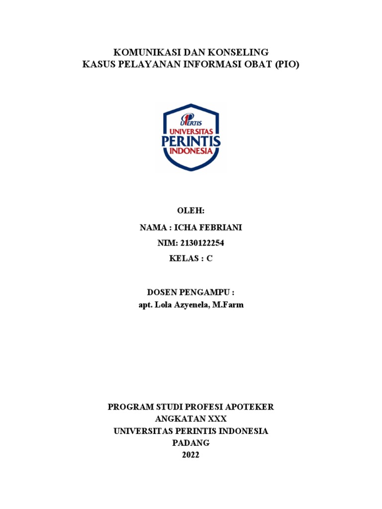 ICHA FEBRIANI - 2130122254 - C, Tugas Kasus PIO (Komunikasi Dan Konseling) | PDF | Kesehatan ...