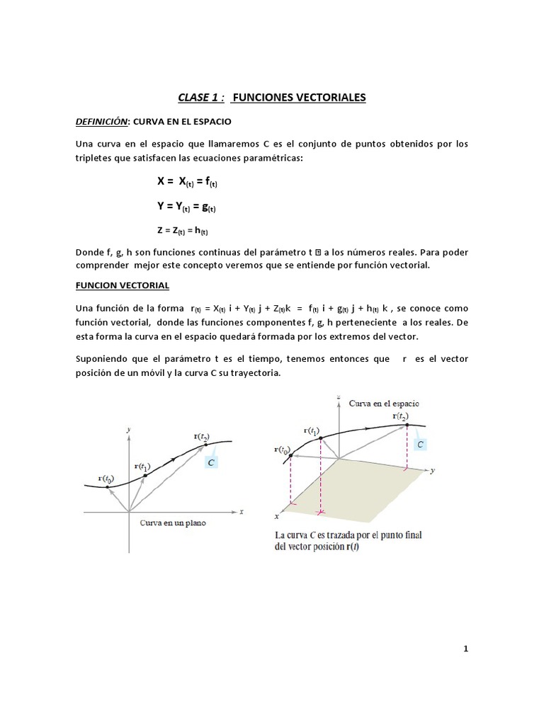 Funciones Vectoriales: Definición y Propiedades | PDF | Vector Euclidiano | Curva