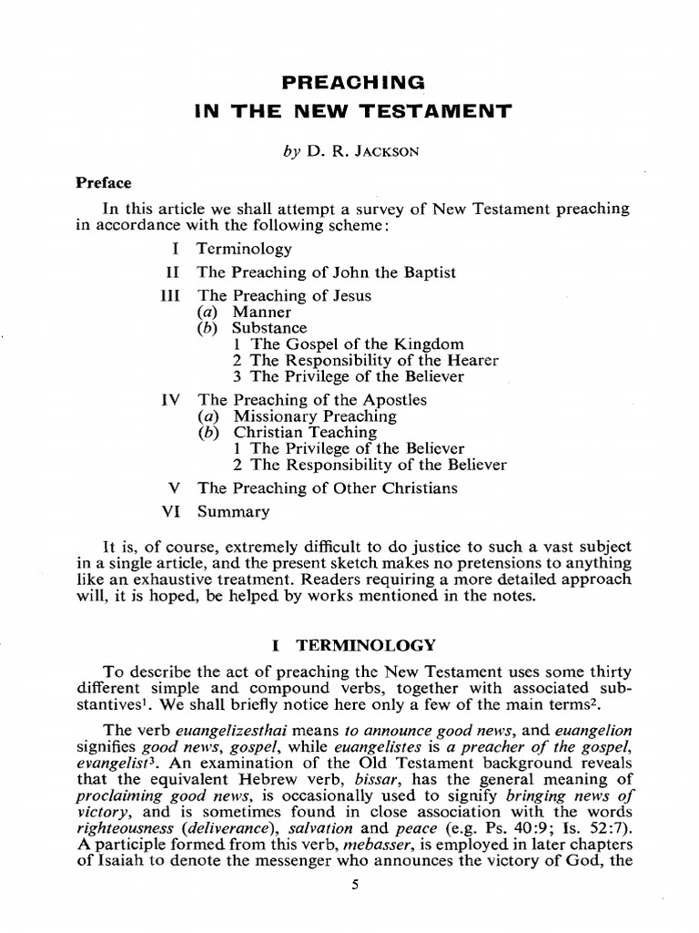 Preaching in The New Testament: Preface | PDF | Jesus | Paul The Apostle