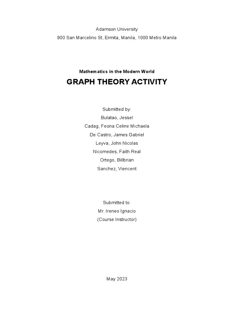 Activity in Graph Theory | Download Free PDF | Vertex (Graph Theory ...