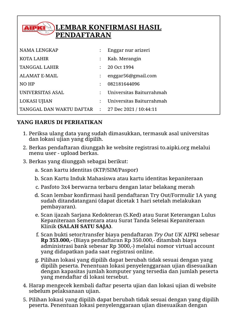 Cetak FORM 1A | PDF