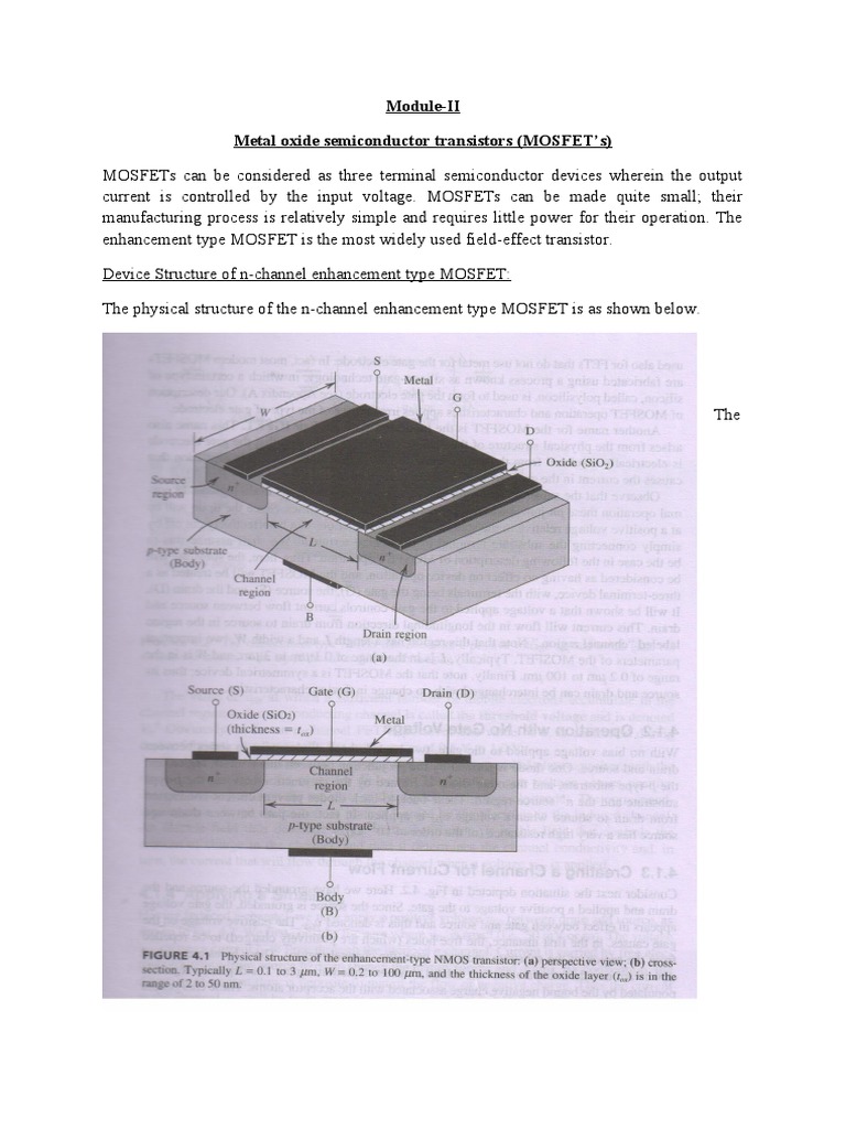 Metal Oxide Semiconductor Transistors | PDF | Field Effect Transistor ...