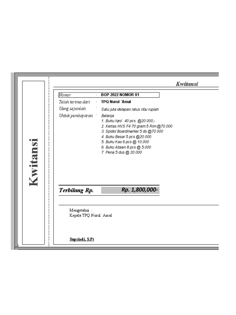 Kwitansi | PDF