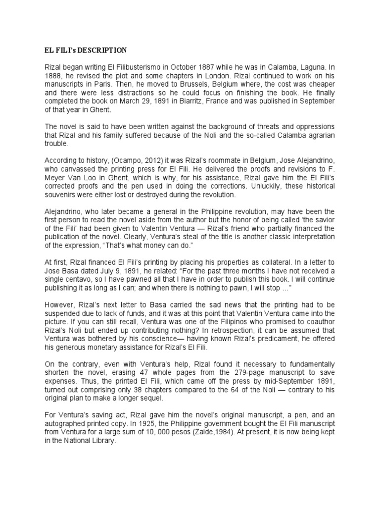 Rizal's El Filibusterismo: A Revolutionary Tale | PDF | Philippines
