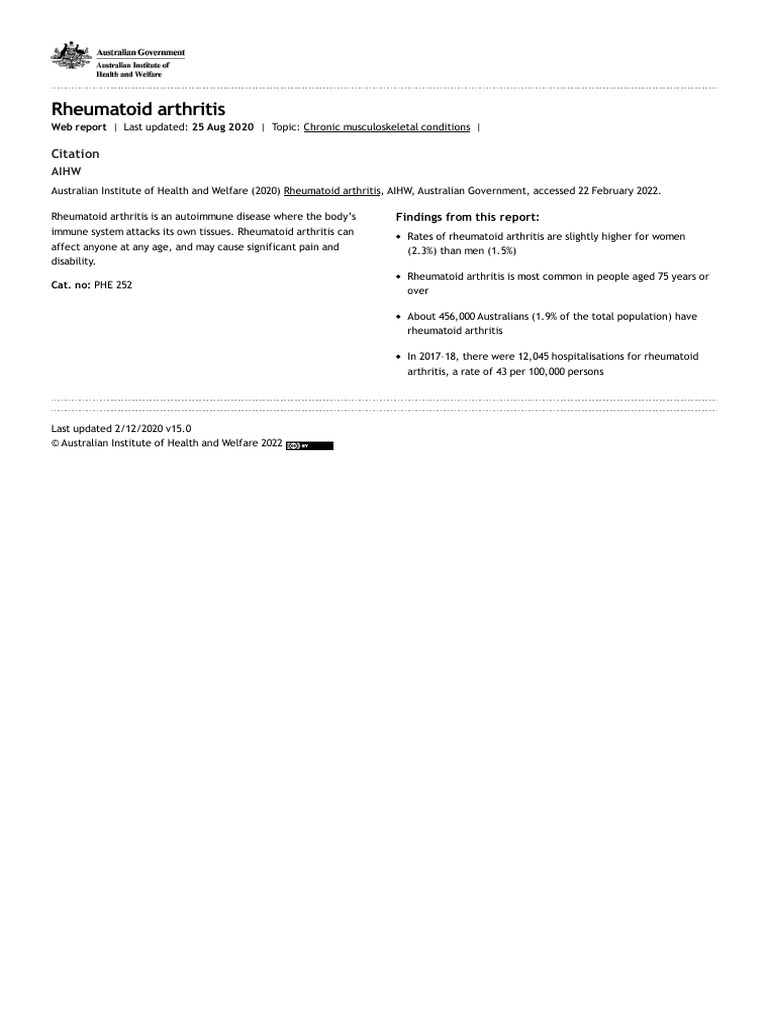 Rheumatoid Arthritis | Download Free PDF | Arthritis | Rheumatoid Arthritis