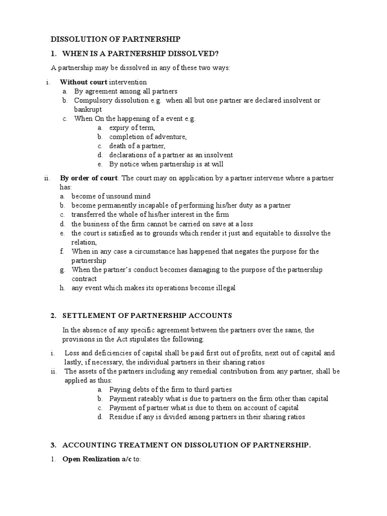 Partnership Dissolution Guide | PDF | Debits And Credits | Private Sector