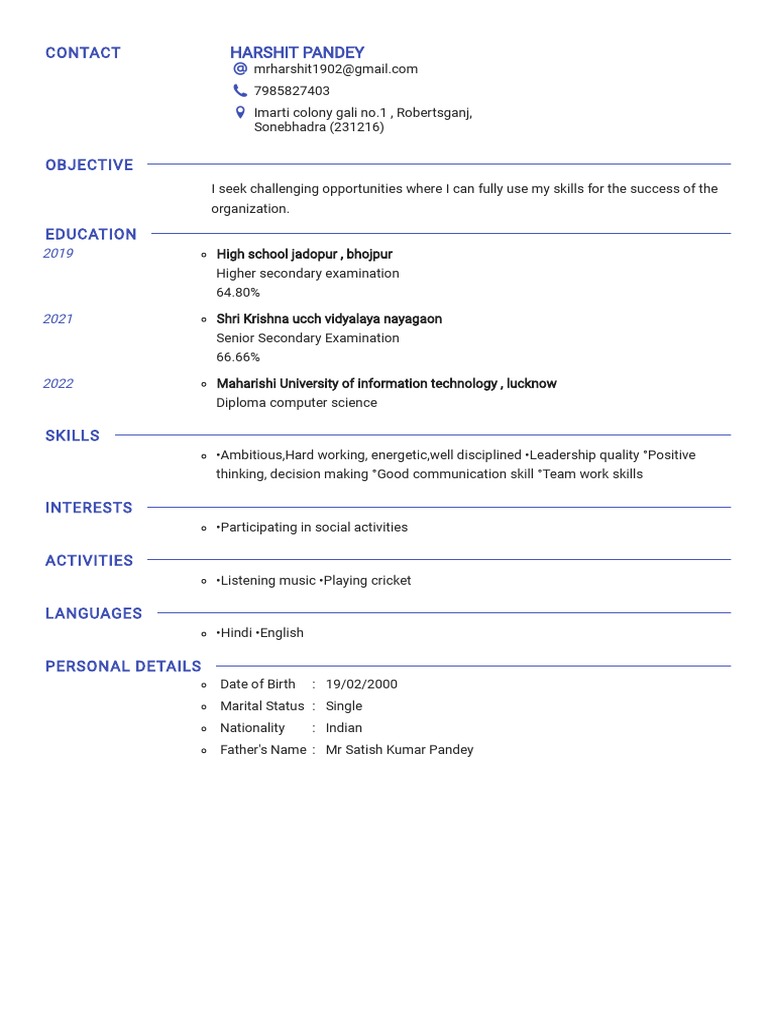 Harshit Pandey's Resume | PDF