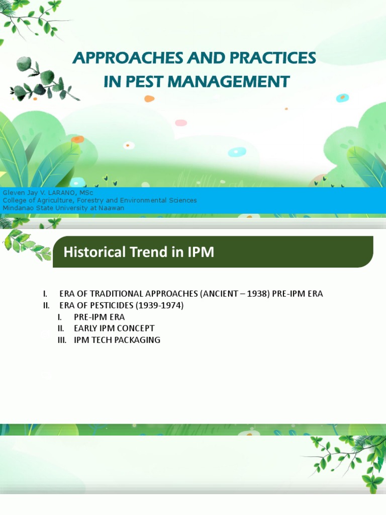 Approaches and Practices in Pest Management - Final Term | PDF | Insecticide | Pesticide