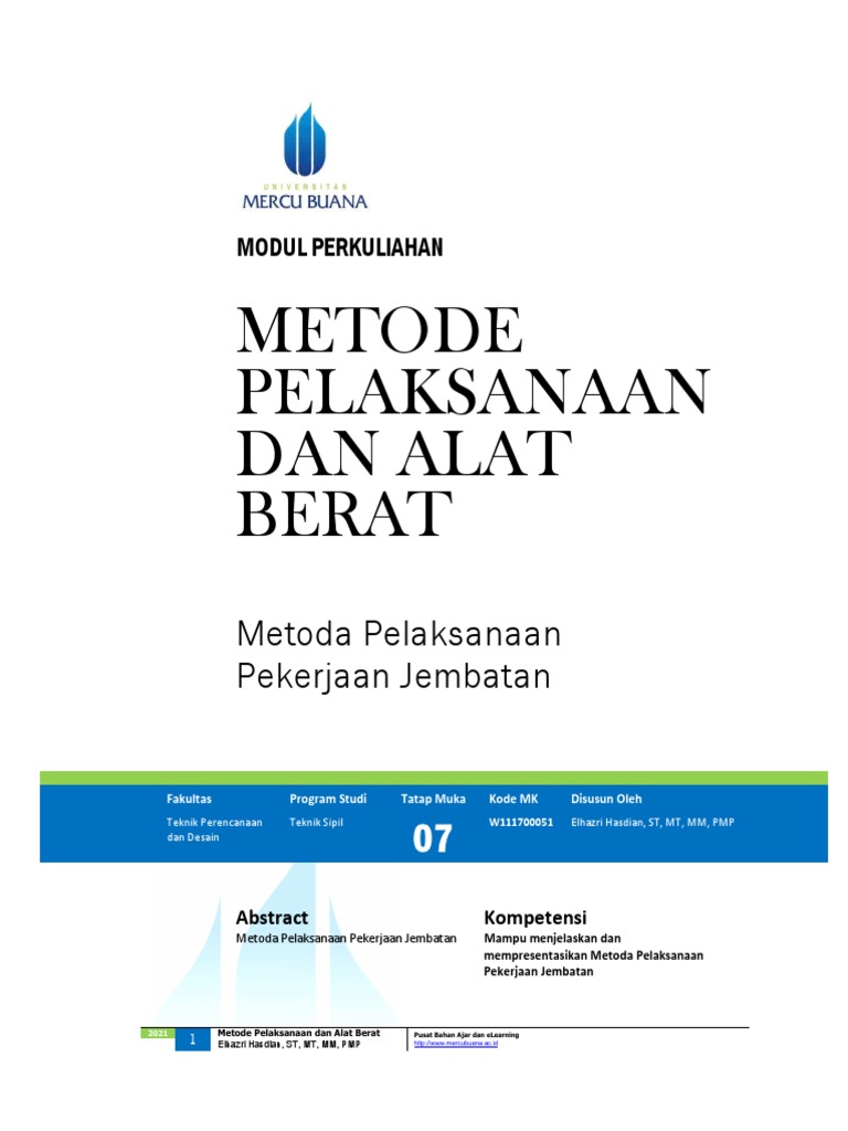 Modul7 Metode Pelaksanaan Alat Berat Elhazri | PDF