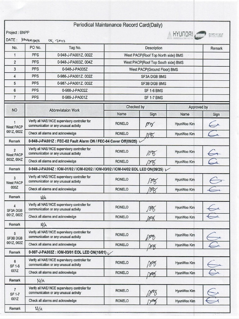 BMS PM CARD(2022.11.05) | PDF