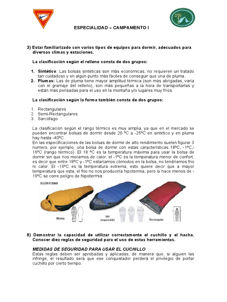 Especialidad Campamento 1: Seguridad y Pan de Palo | PDF | Cuchillo | Panes