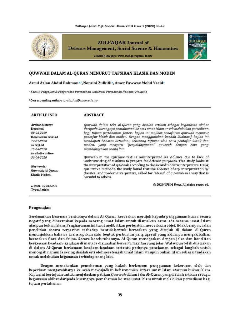 5 - Quwwah Dalam Al-Quran Menurut Tafsiran Klasik Dan Moden | PDF