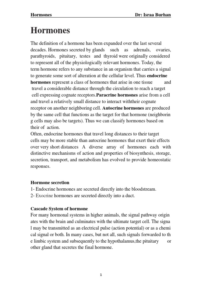 Hormone Classification Overview | PDF | Hormone | Insulin