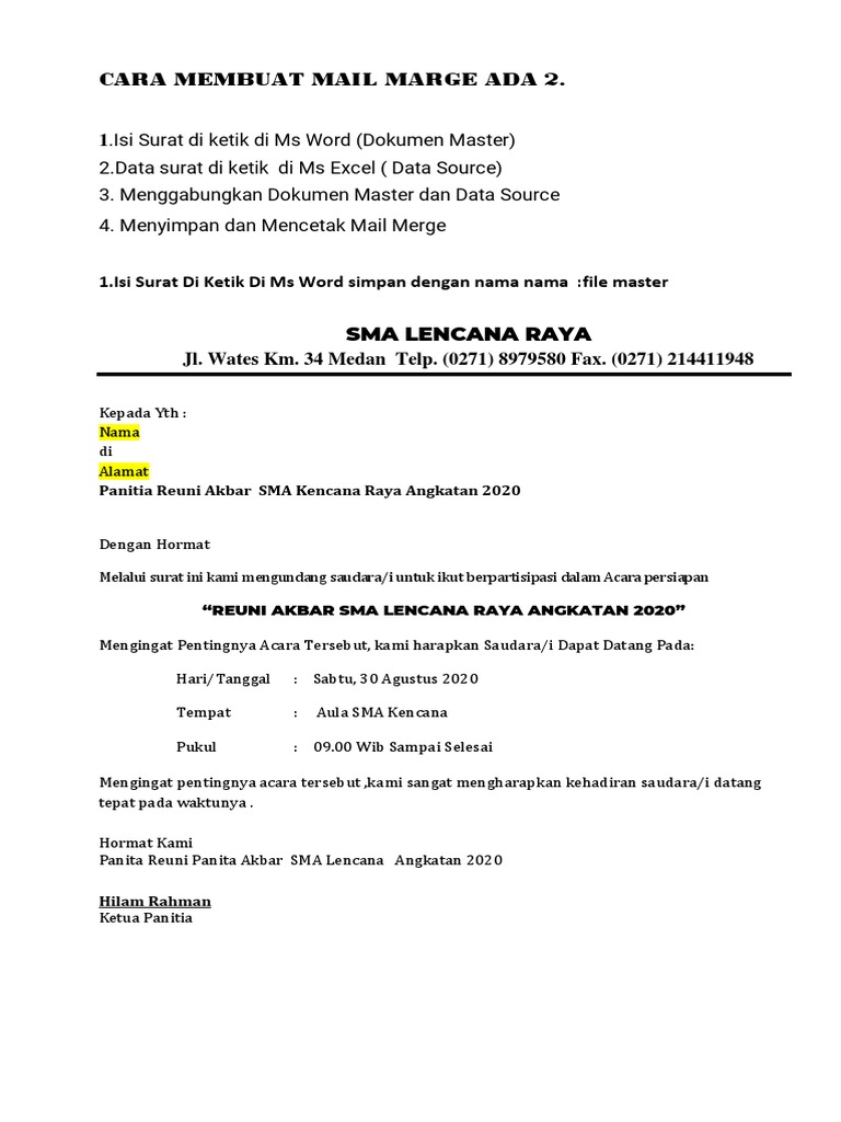 Cara Membuat Mail Marge | PDF | Griya & Taman
