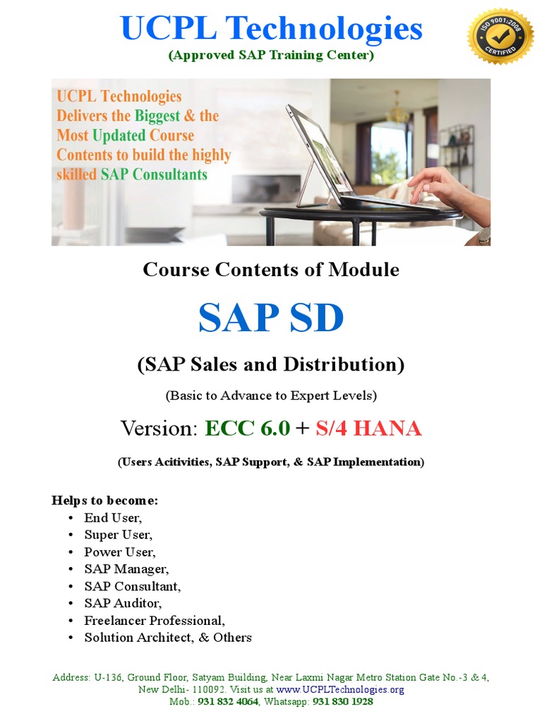 0002 UCPL - SAP - SD - HANA - S4 - Syllabus | PDF