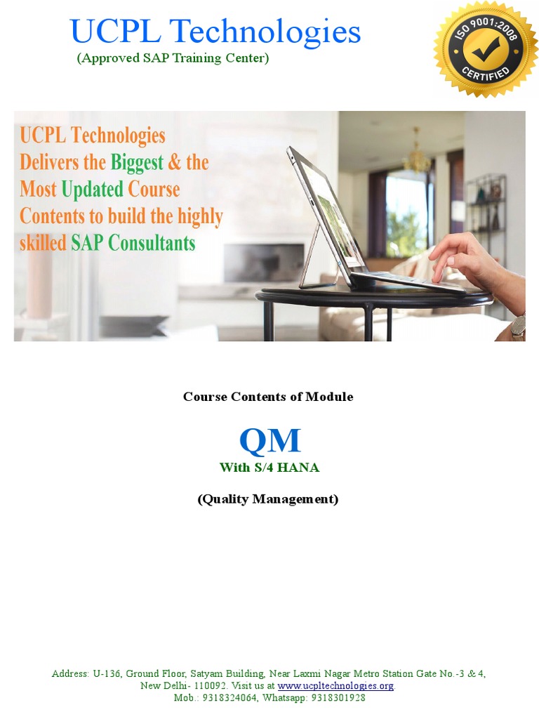 0011 Ucpl Sap QM s4 Hana Syllabus | PDF